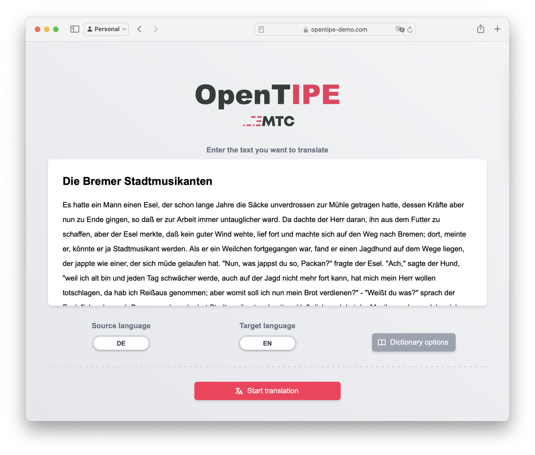 OpenTIPE: An Open-source Translation Framework for Interactive Post-Editing Research – Fabian ...